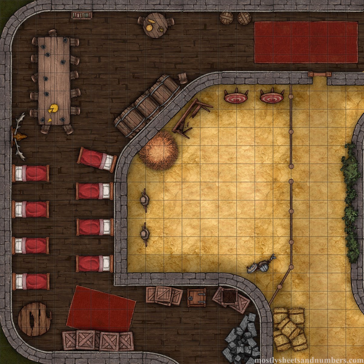 Castle Wall and Training Yard | Mostly Sheets and Numbers