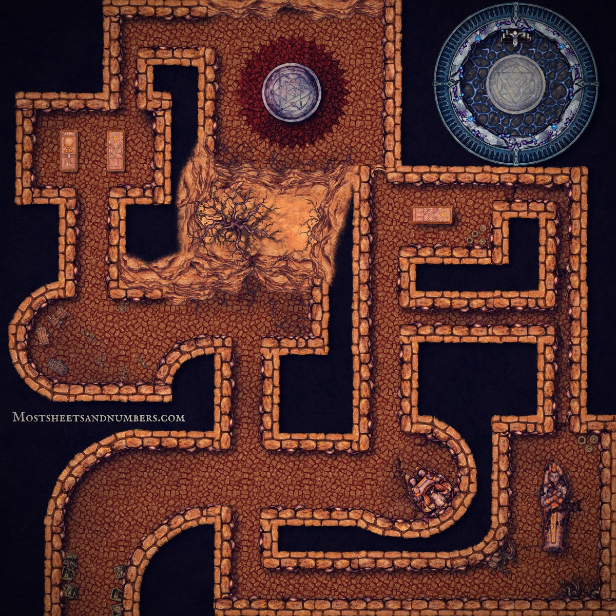 Desert Tomb Map | Mostly Sheets and Numbers